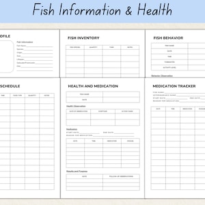 Fish Planner Bundle Aquarium Journal Printable Aquarium Logbook ...