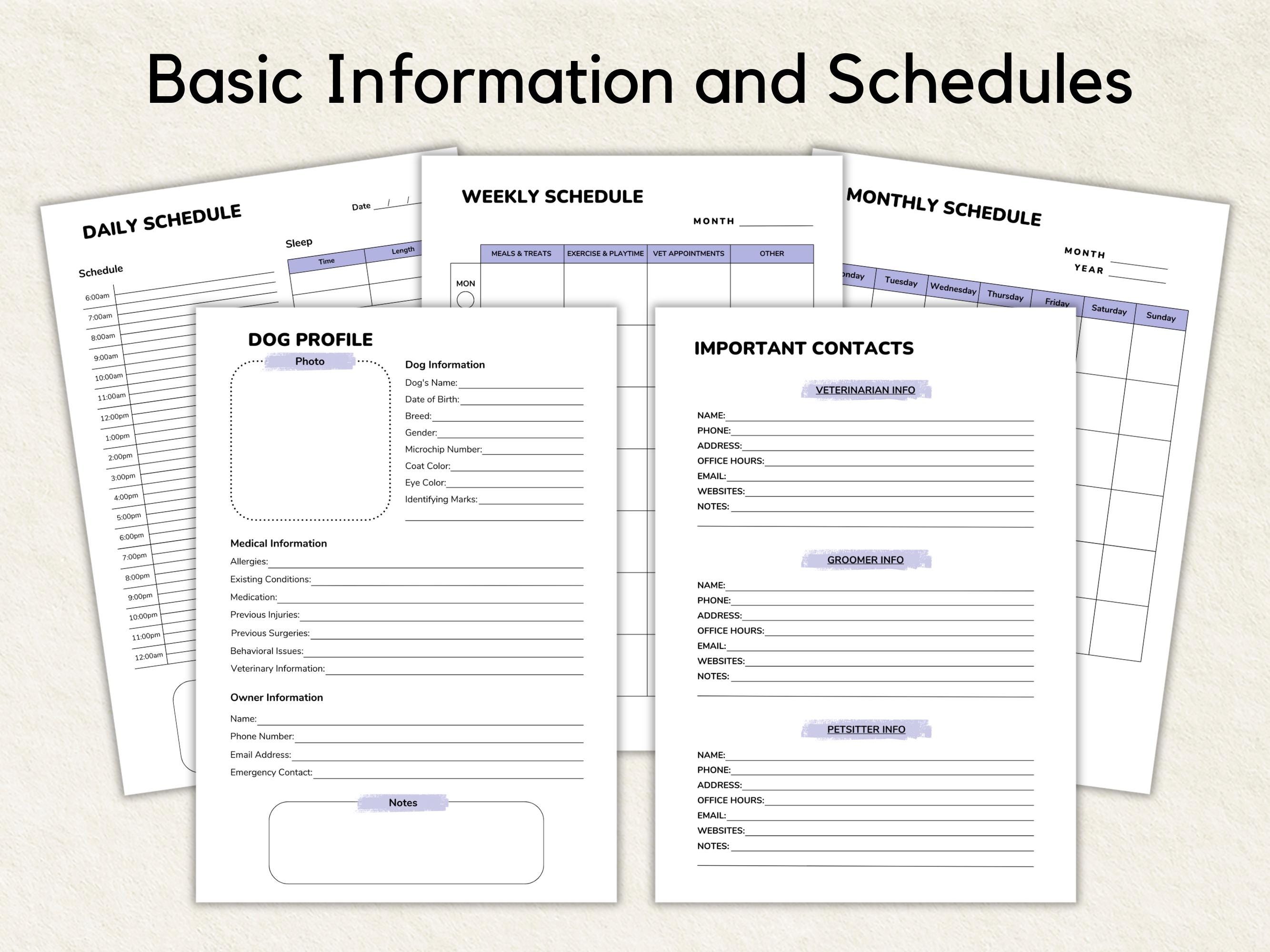 Ultimate Dog Planner Printable Dog Care Dog Journal Pet Planner Pet ...