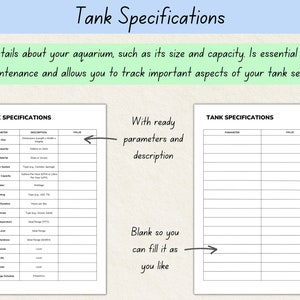 Fish Planner Bundle Aquarium Journal Printable Aquarium Logbook ...