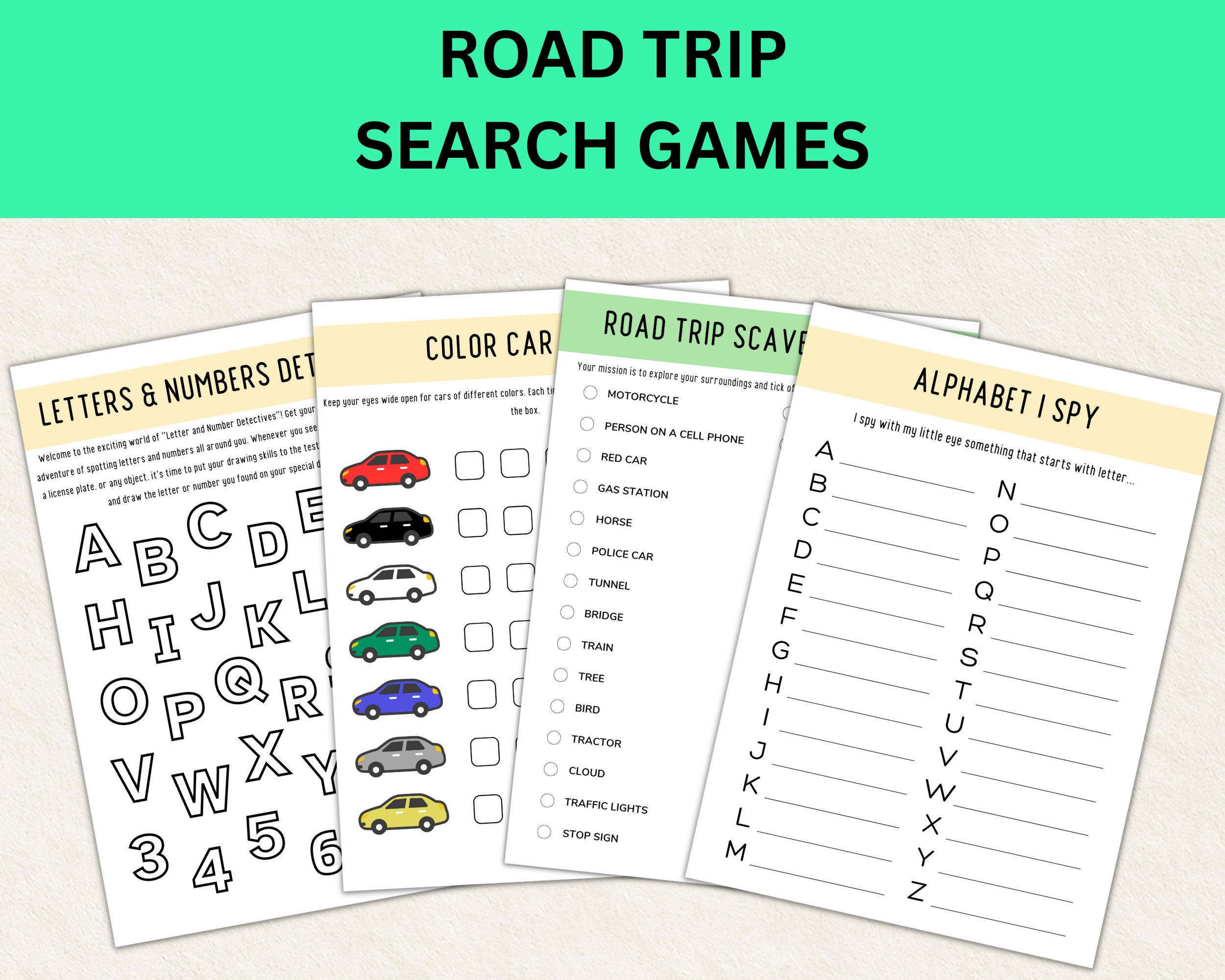 Road Trip Kids Games Printable Activities Bundle Family - Etsy