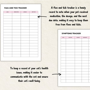Cat Health Record Printable Kitten Vaccine Record Vet Appointments Cat ...