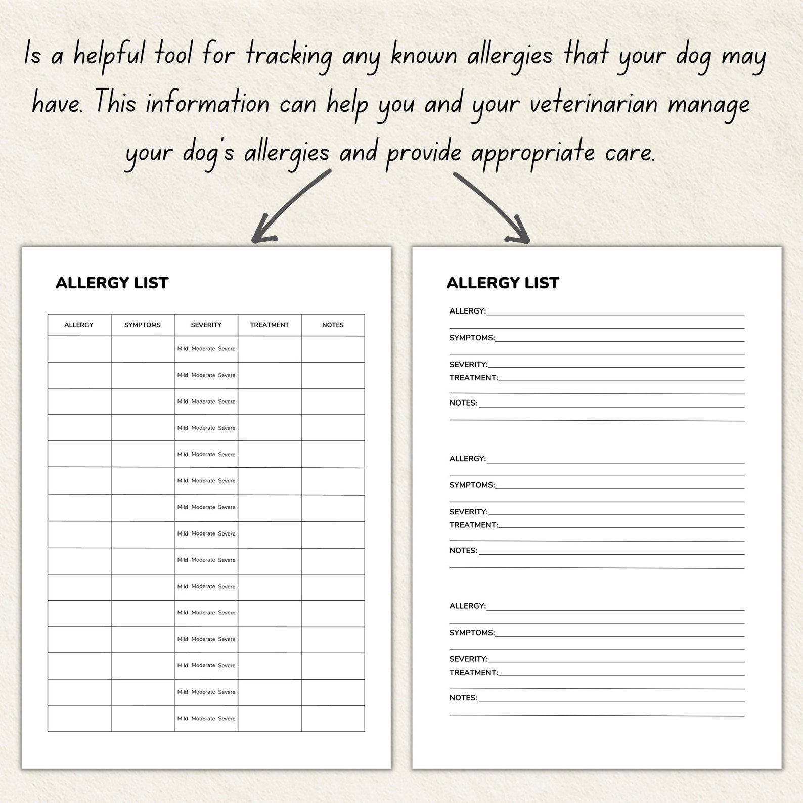 Cat Health Record Printable Kitten Vaccine Record Vet Appointments Cat ...