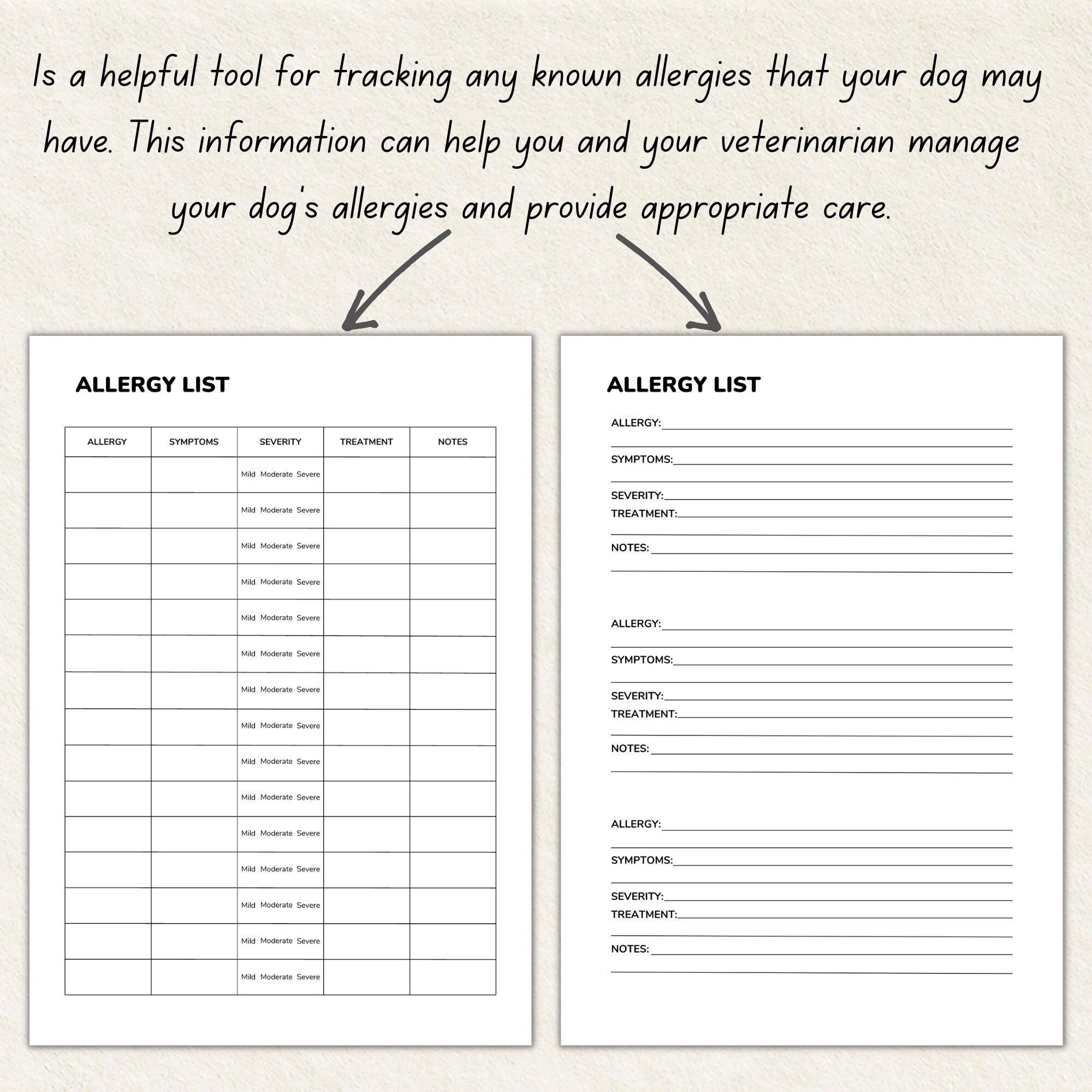 Cat Health Record Printable Kitten Vaccine Record Vet Appointments Cat ...