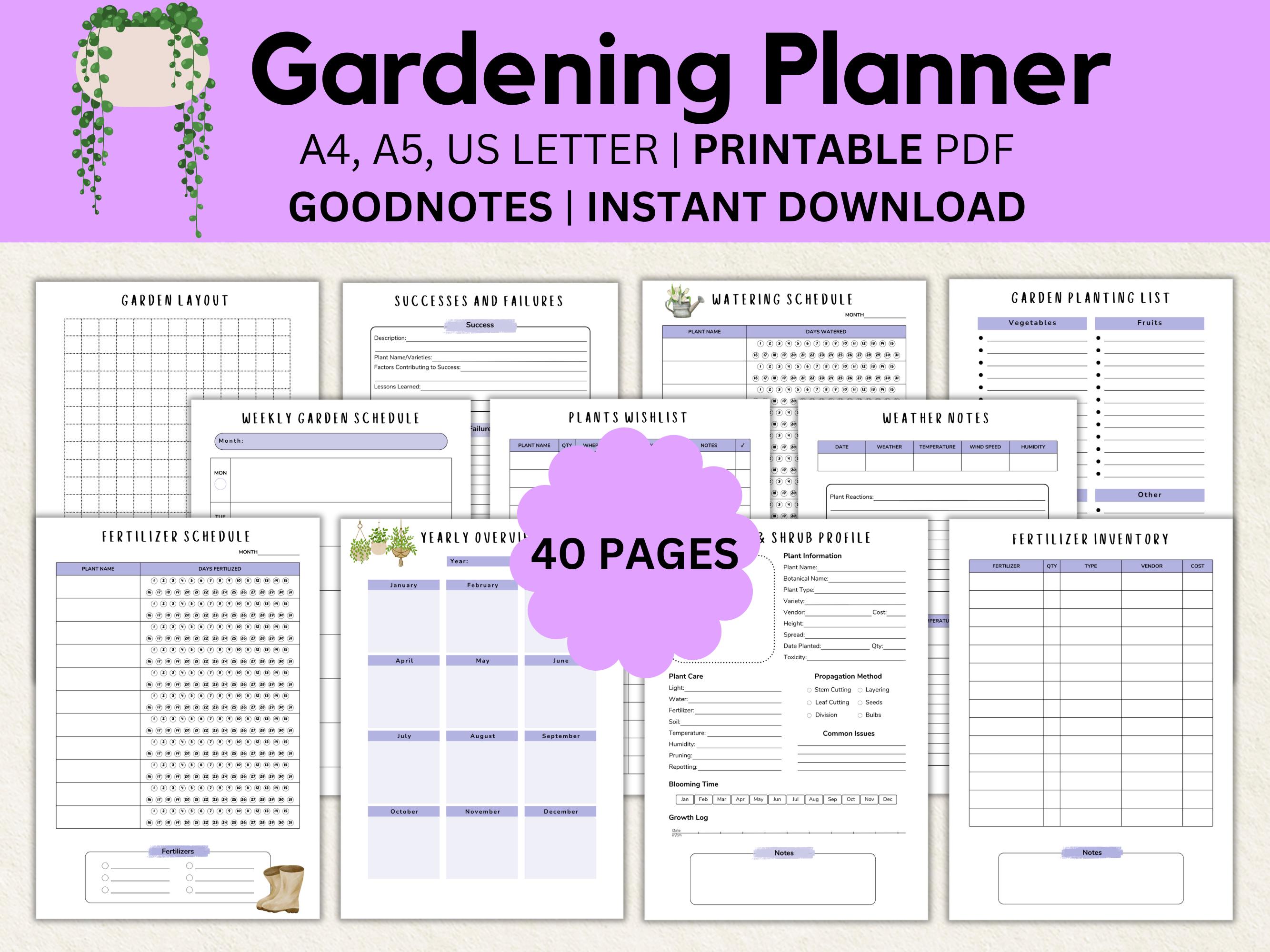 Ultimate Garden Planner: Printable Gardening Log, 40 Pages (digital) - Etsy