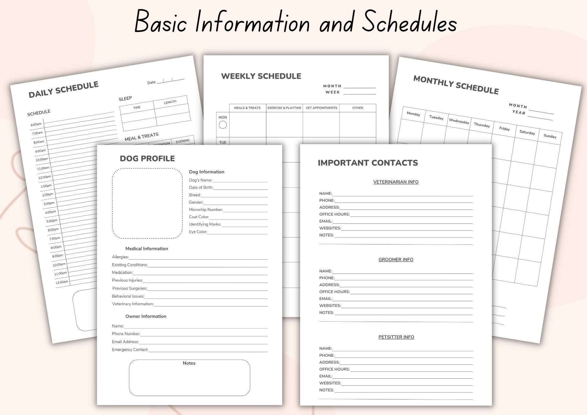 Ultimate Dog Planner Printable Dog Care Pet Planner Pet Care - Etsy