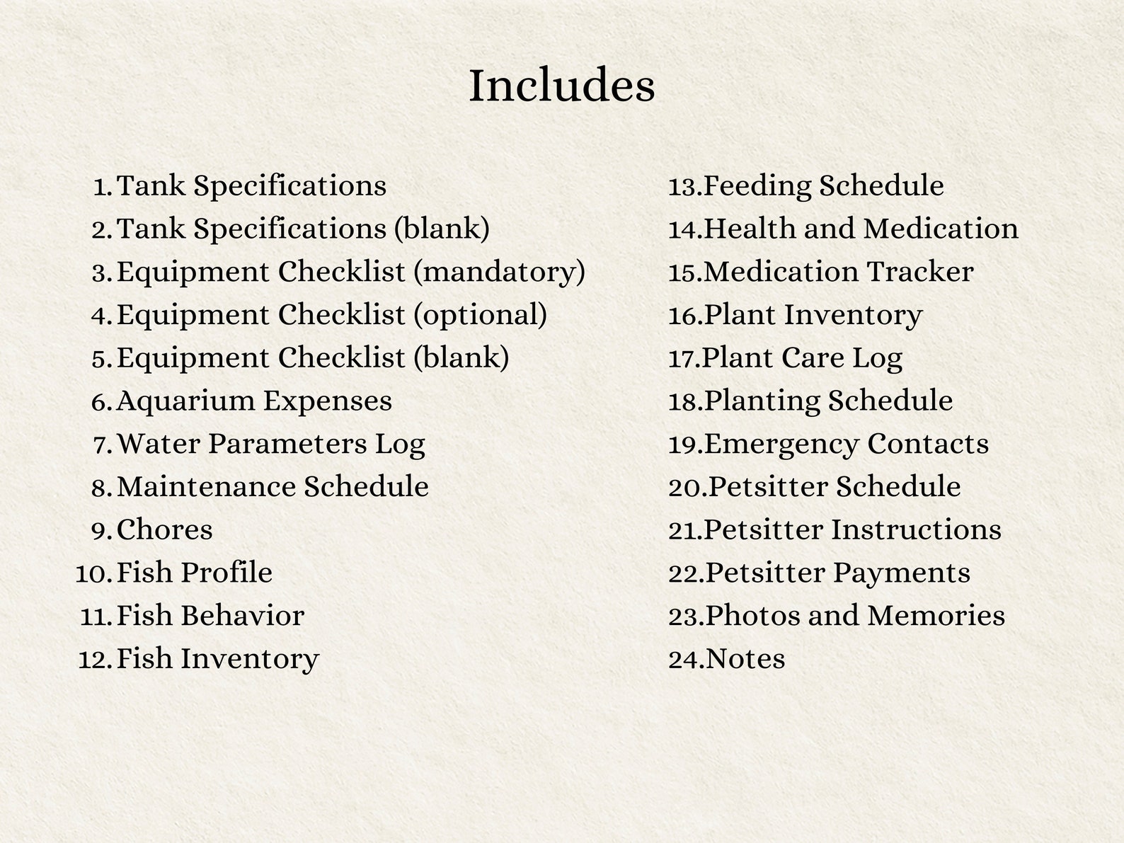 Fish Planner Bundle Aquarium Journal Printable Aquarium Logbook ...