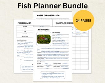 Fish Planner Bundle Aquarium Journal Printable Aquarium Logbook ...