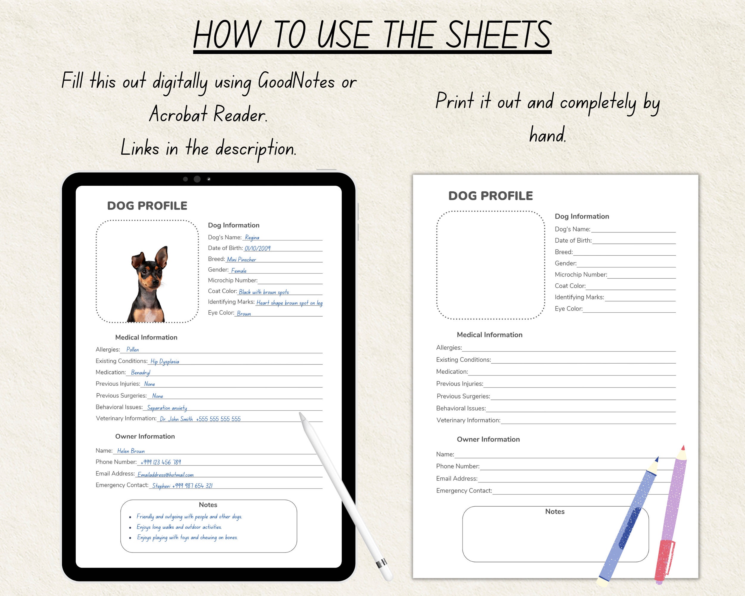 Ultimate Dog Planner Printable Dog Care Pet Planner Pet Care - Etsy