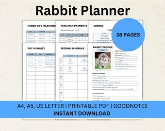 Rabbit Planner Rabbit Bundle Planner Printable Goodnotes Rabbit Log ...