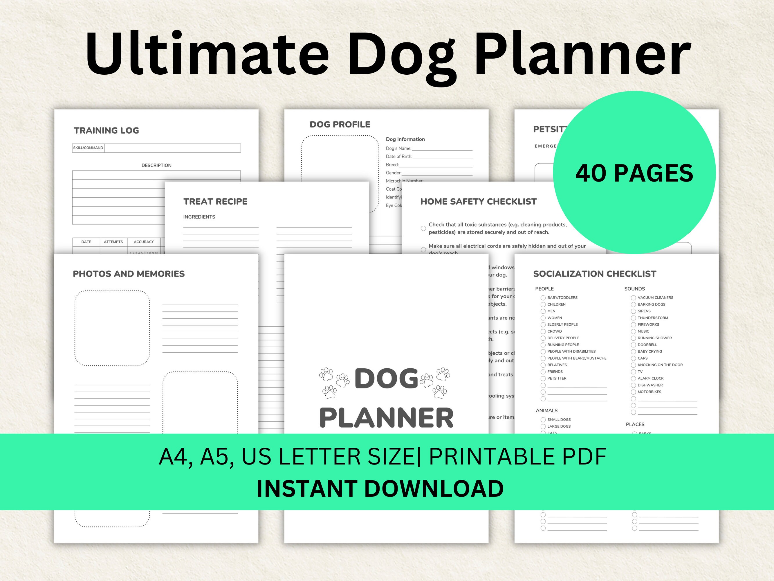 Ultimate Dog Planner Printable Dog Care Pet Planner Pet Care - Etsy