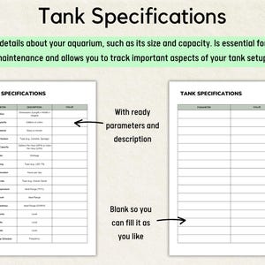 Fish Planner Bundle Aquarium Journal Printable Aquarium Logbook ...