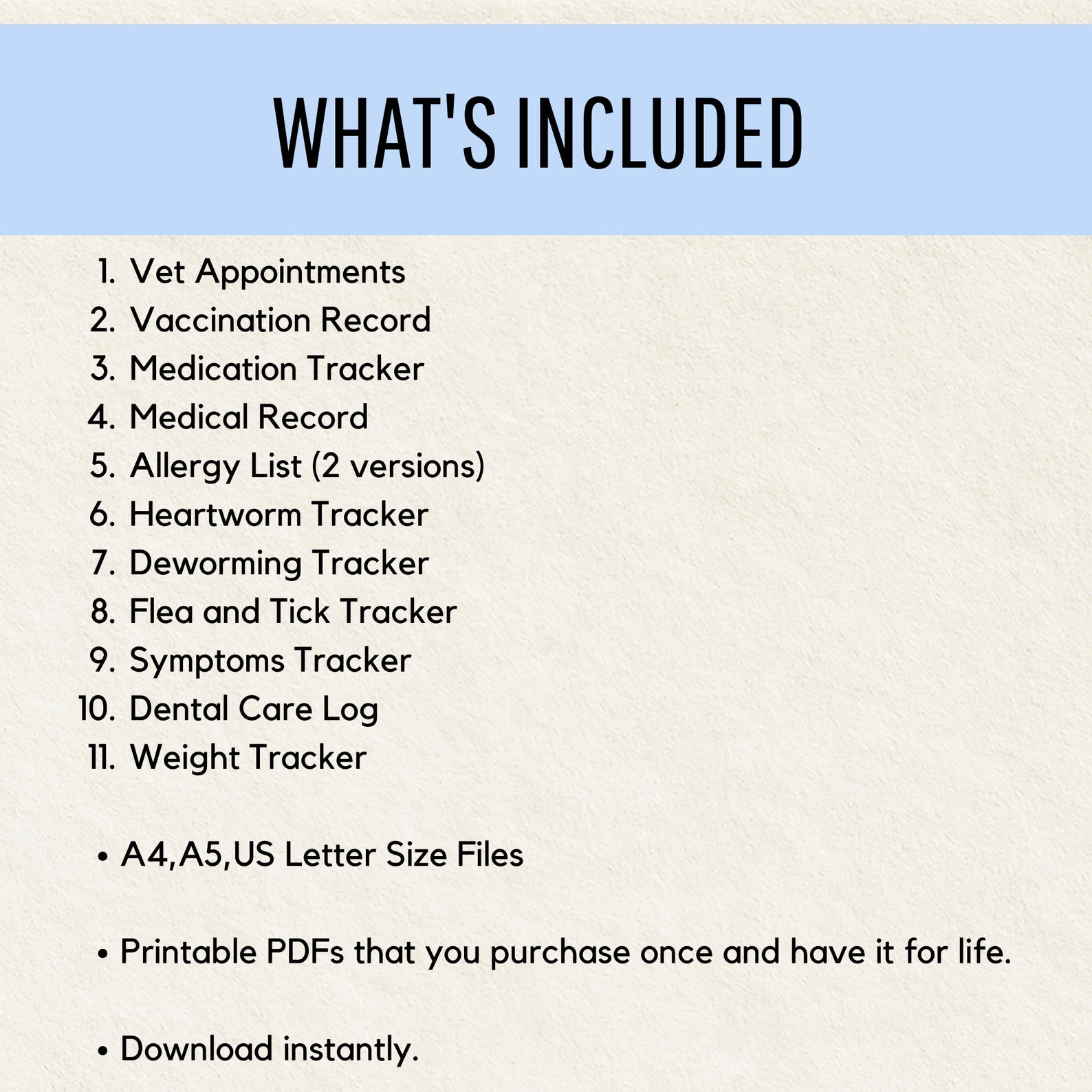 Cat Health Record Printable Kitten Vaccine Record Vet Appointments Cat ...