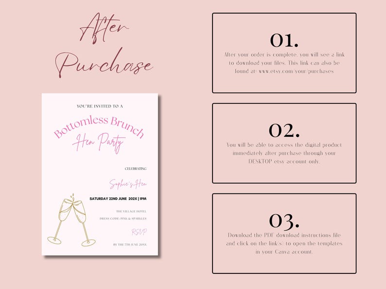 Bottomless Brunch Hen Party Invitation | Bachelorette Party Invite ...