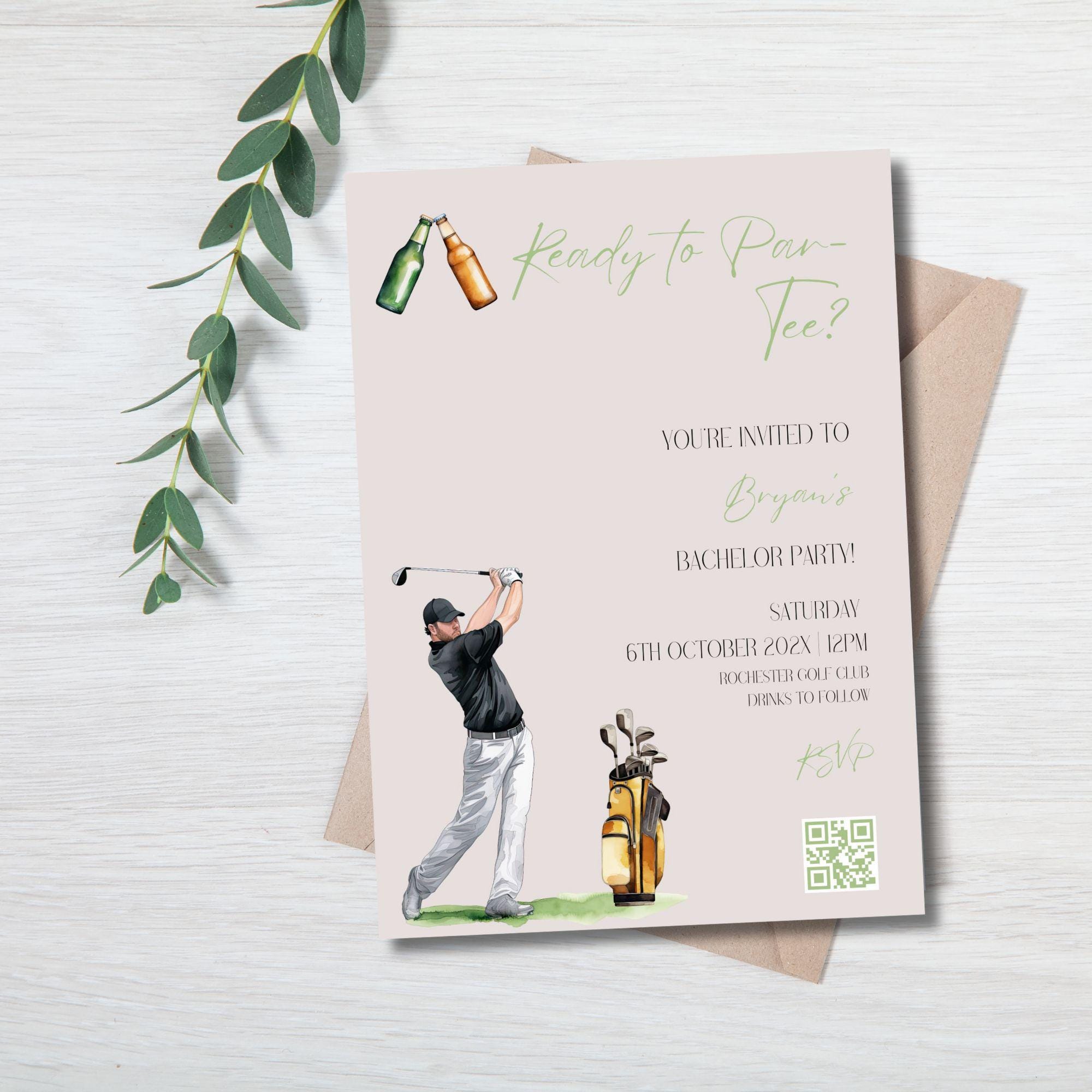 Golf Bachelor Party Invitation Boys Trip Golf Ball Invitation Bachelor ...