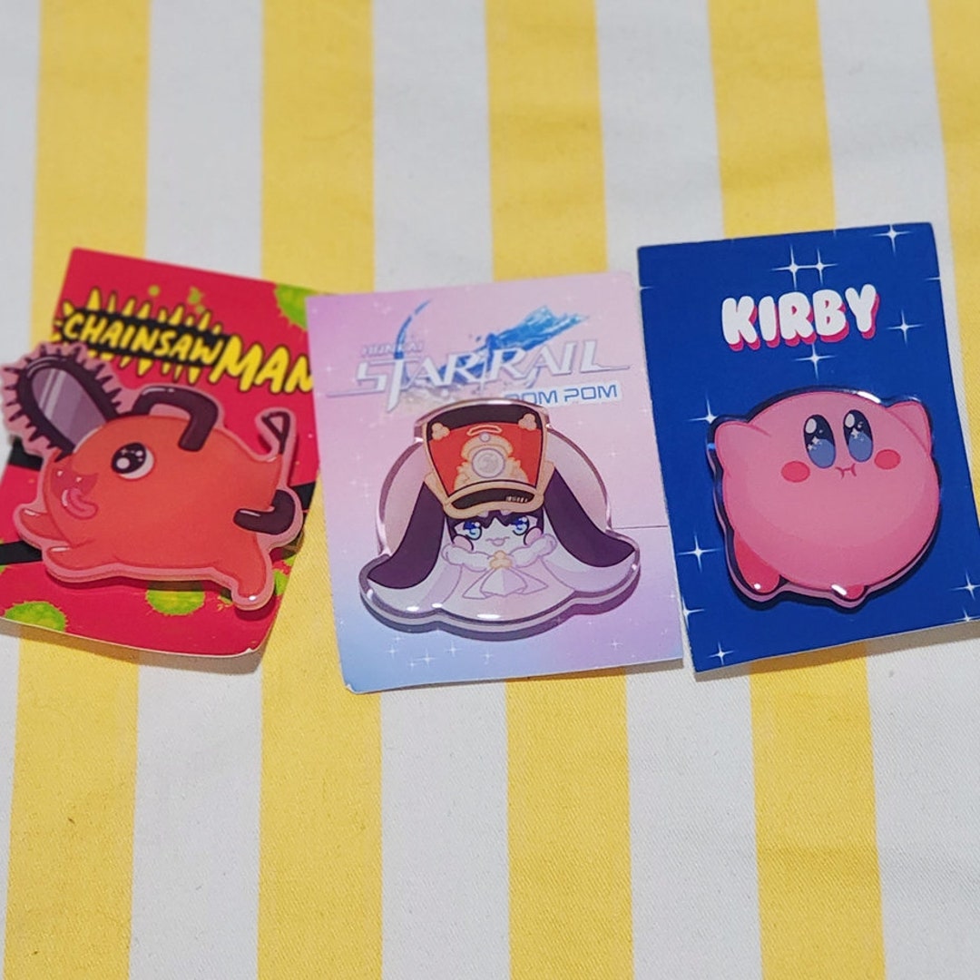 Anime Cute Phone Grip Pochita, Kirby, Pom Pom - Etsy