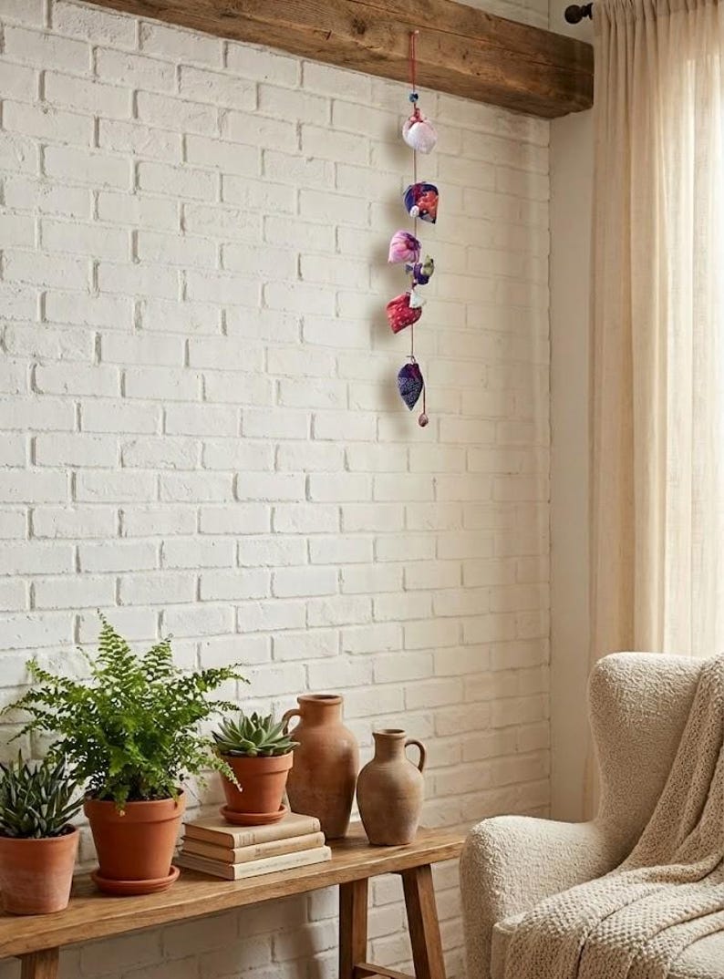 Vintage Fabric Tsurushi Bina | Upcycled Furoshiki Wall Decor | Showa ...