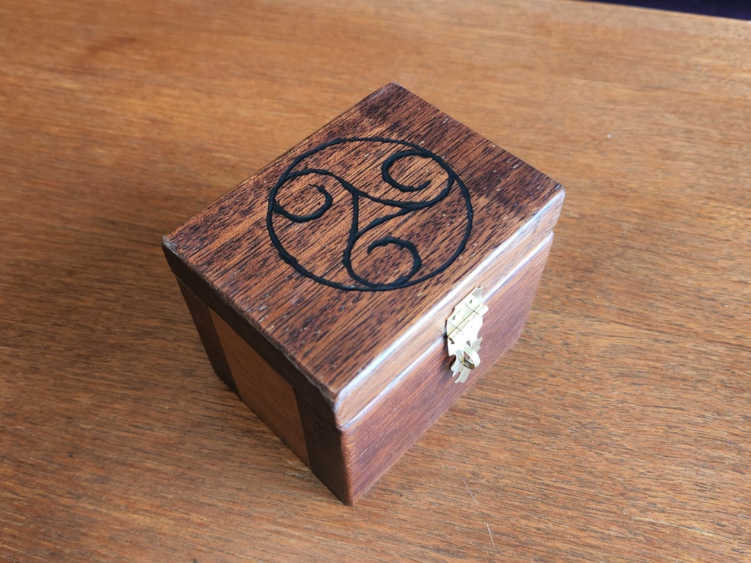 Wooden Jewellery Box With Triskelion Pyrography - Etsy