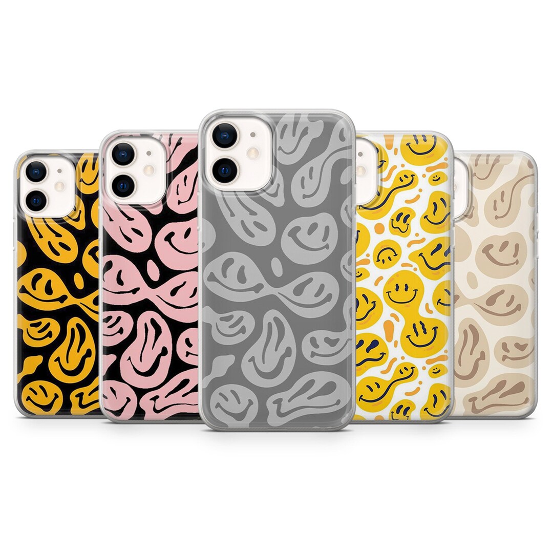 Happy Smile Phone Case Emoji Cool Cover for iPhone 16, 15, 14, 13, 12 ...