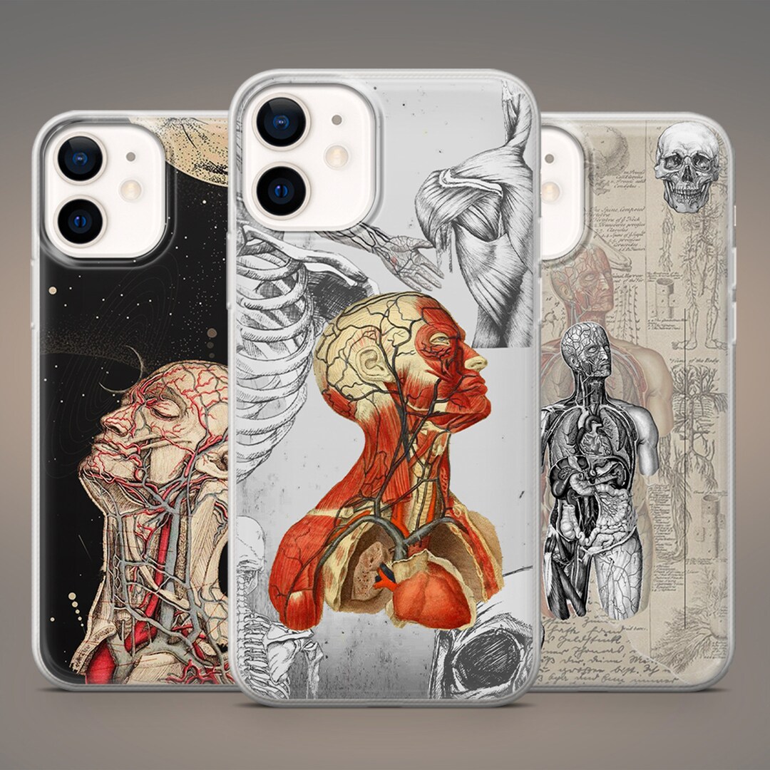 Body Anatomy Phone Case Medical Vintage Art Cover for iPhone 15 Pro, 14 ...