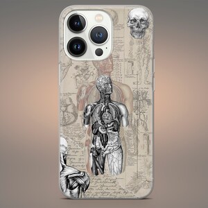 Body Anatomy Phone Case Medical Vintage Art Cover for iPhone 15 Pro, 14 ...