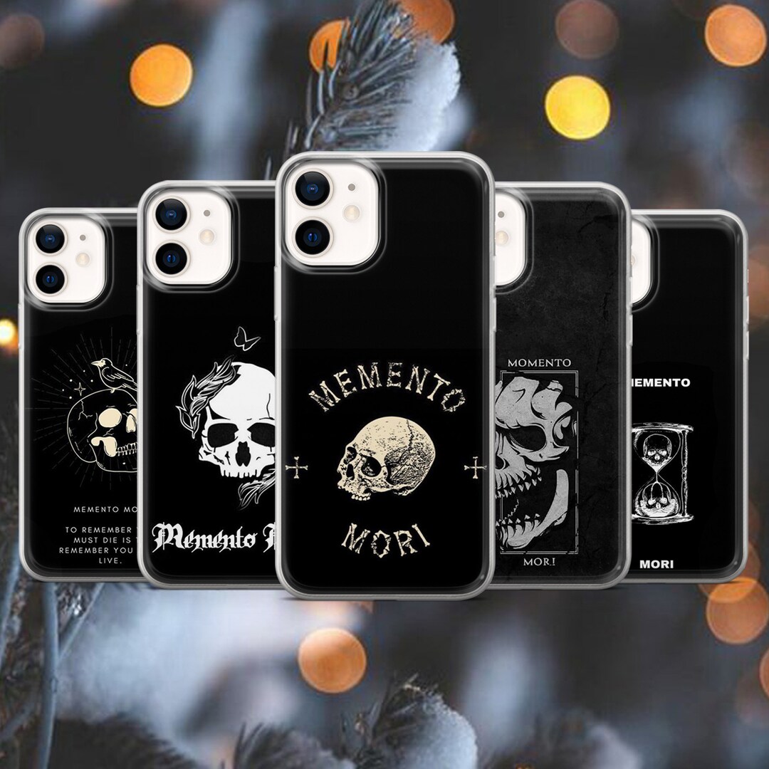 Memento Mori Phone Case Bone Art Skeleton Skull Cover for iPhone 15, 14 ...