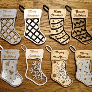 Multilayer Stocking Ornament Laser Cut Files: 3D Christmas Decor (SVG ...