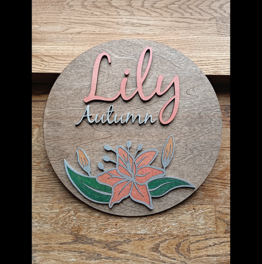 3D Floral Lily Sign: Laser Cut Files, Garden Decor SVG (digital ...
