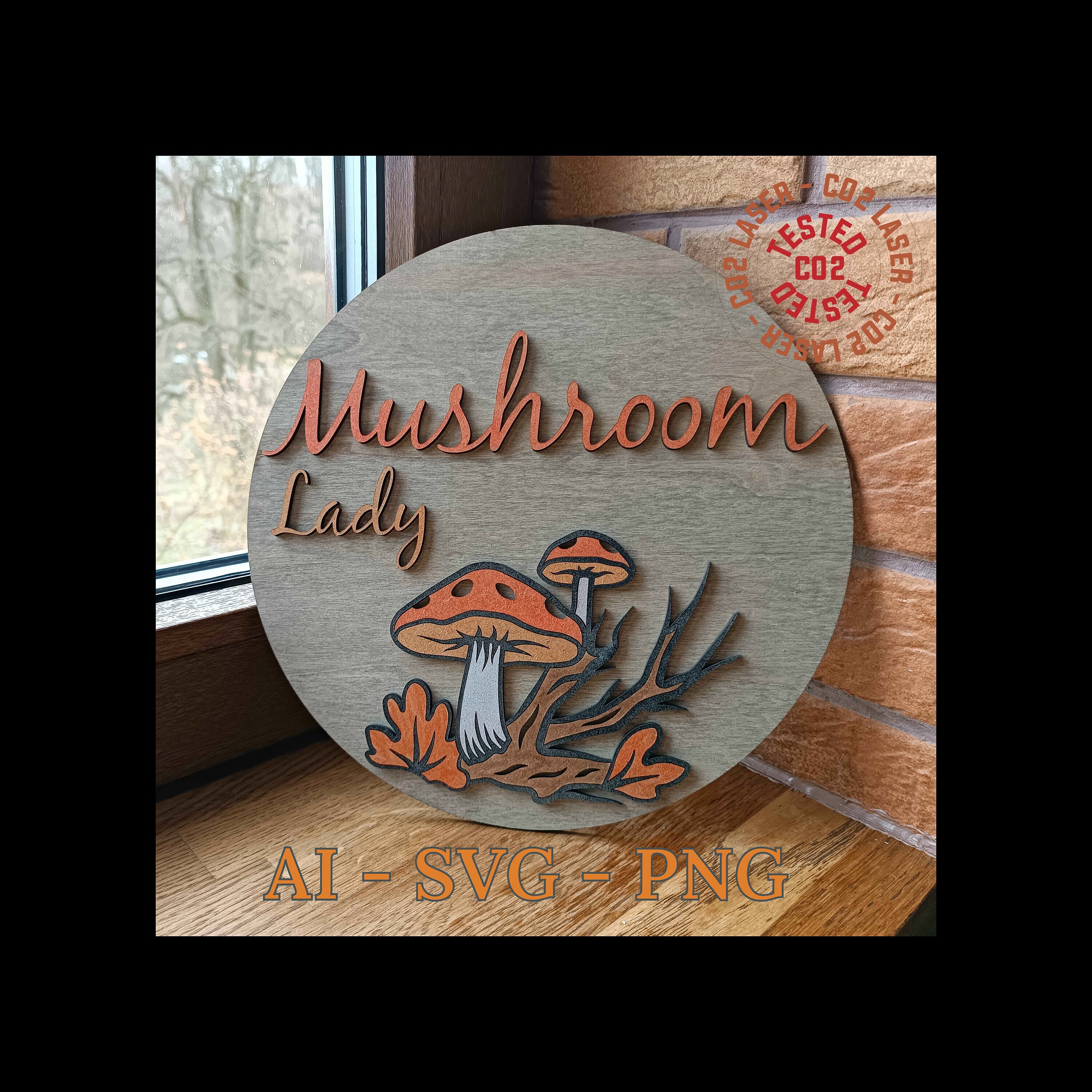 Mushroom Sign Digital Files 3D Effect Laser Ready Files Mushroom SVG Ai ...