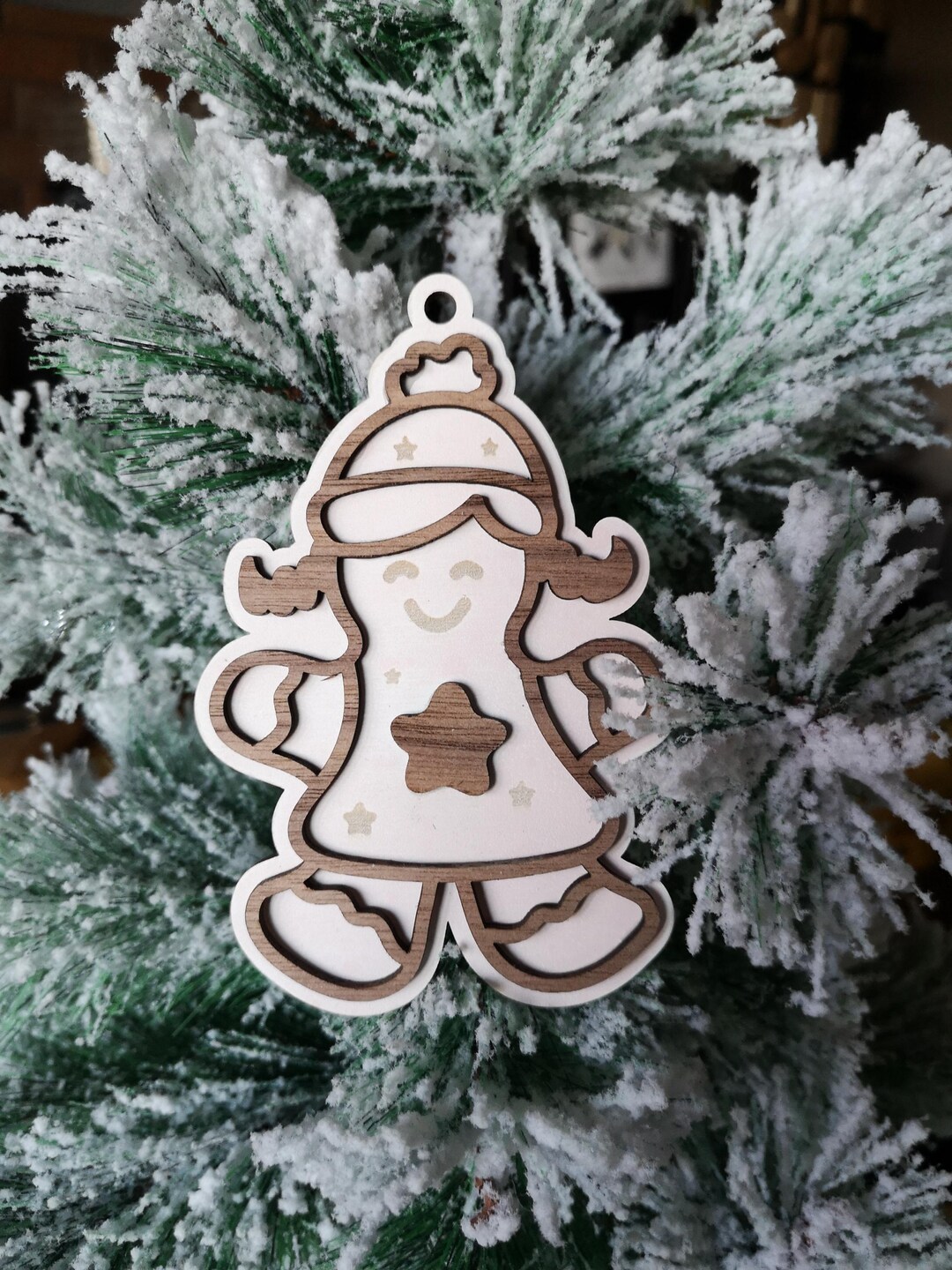 Personalized Gingerbread Man Christmas Ornaments SVG, AI, DXF Laser Cut ...