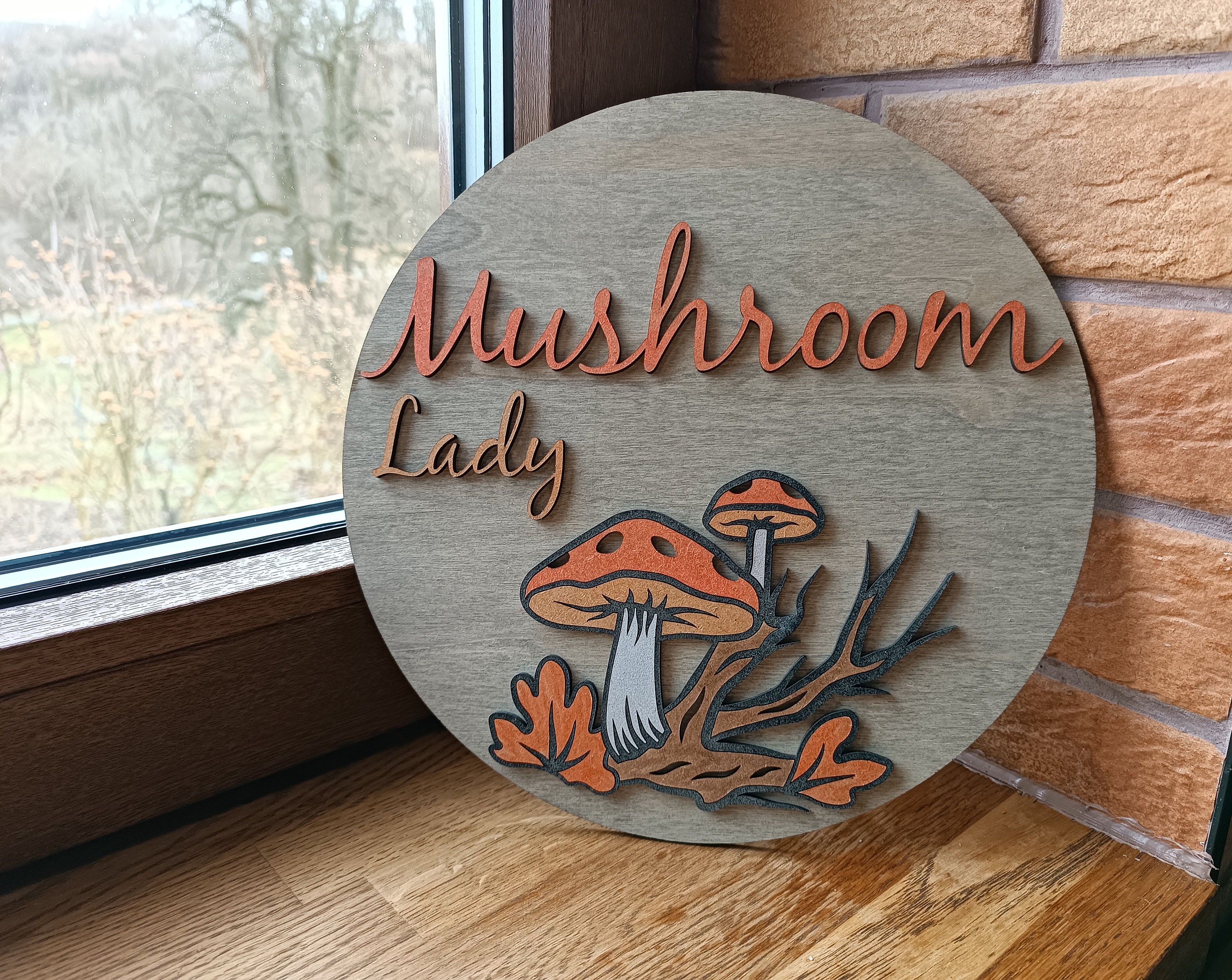 Mushroom Sign Digital Files 3D Effect Laser Ready Files Mushroom SVG Ai ...