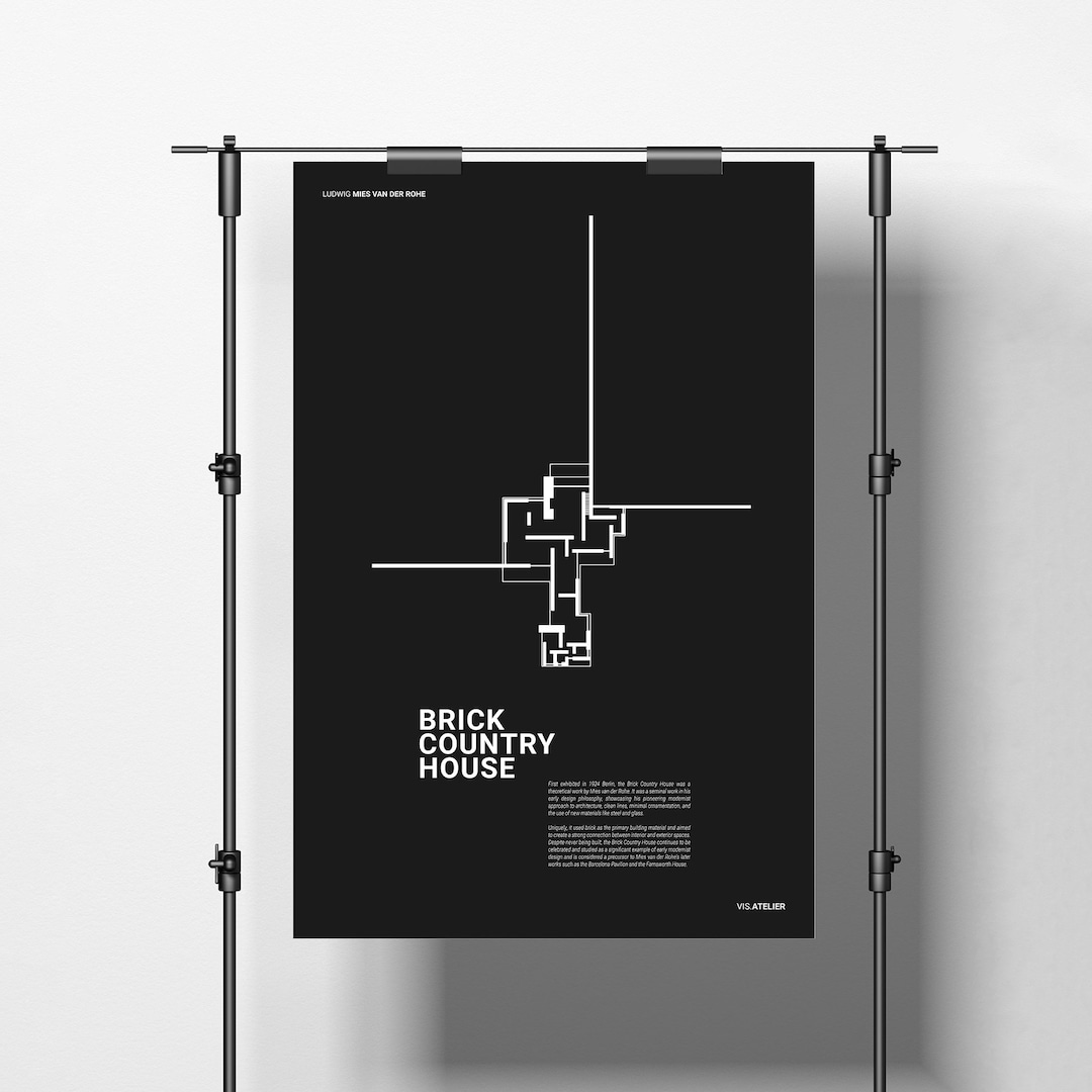 Brick Country House Poster, Ludwig Mies Van Der Rohe, Modernist ...