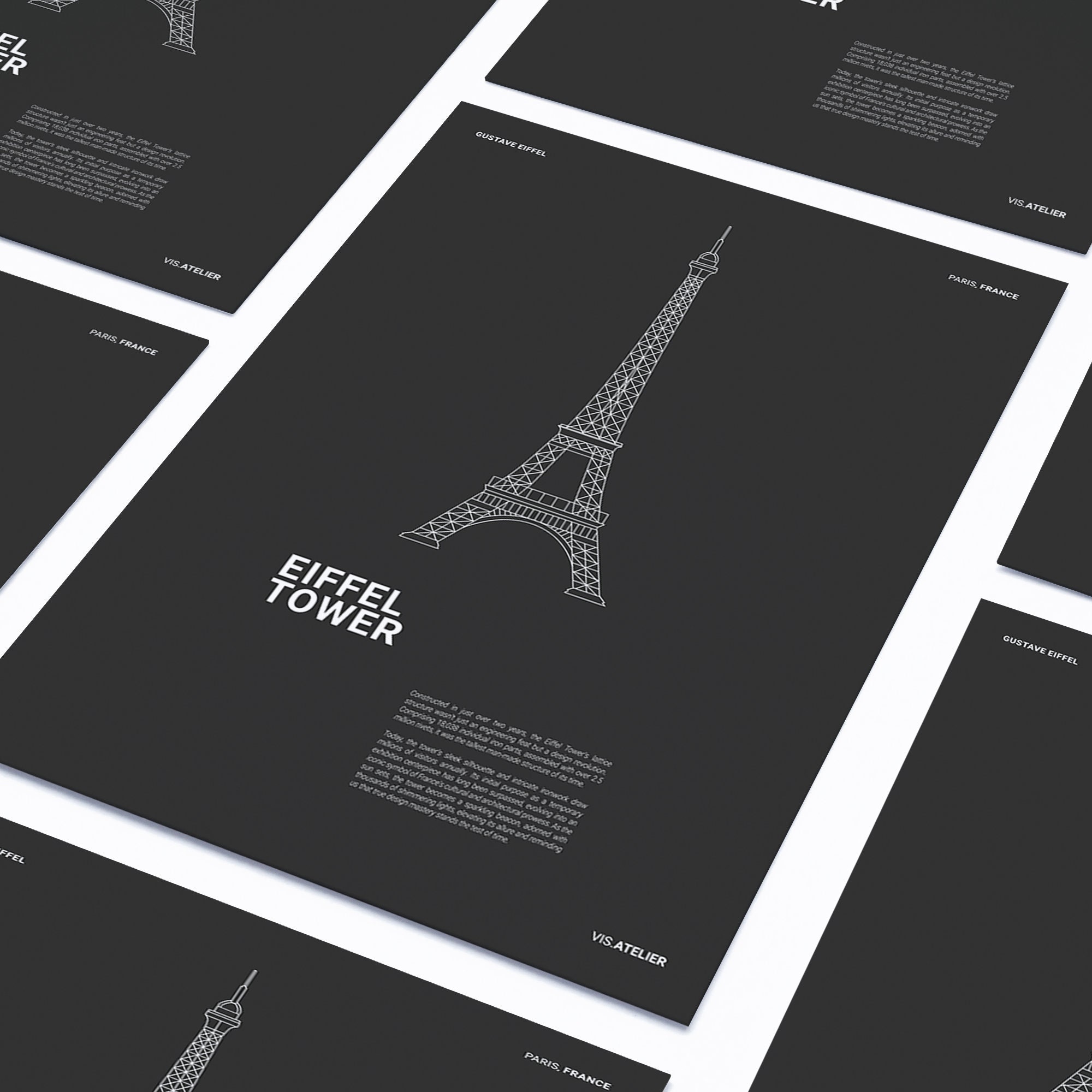 The Eiffel Tower Poster, Paris Poster Print, Black and White, Paris ...