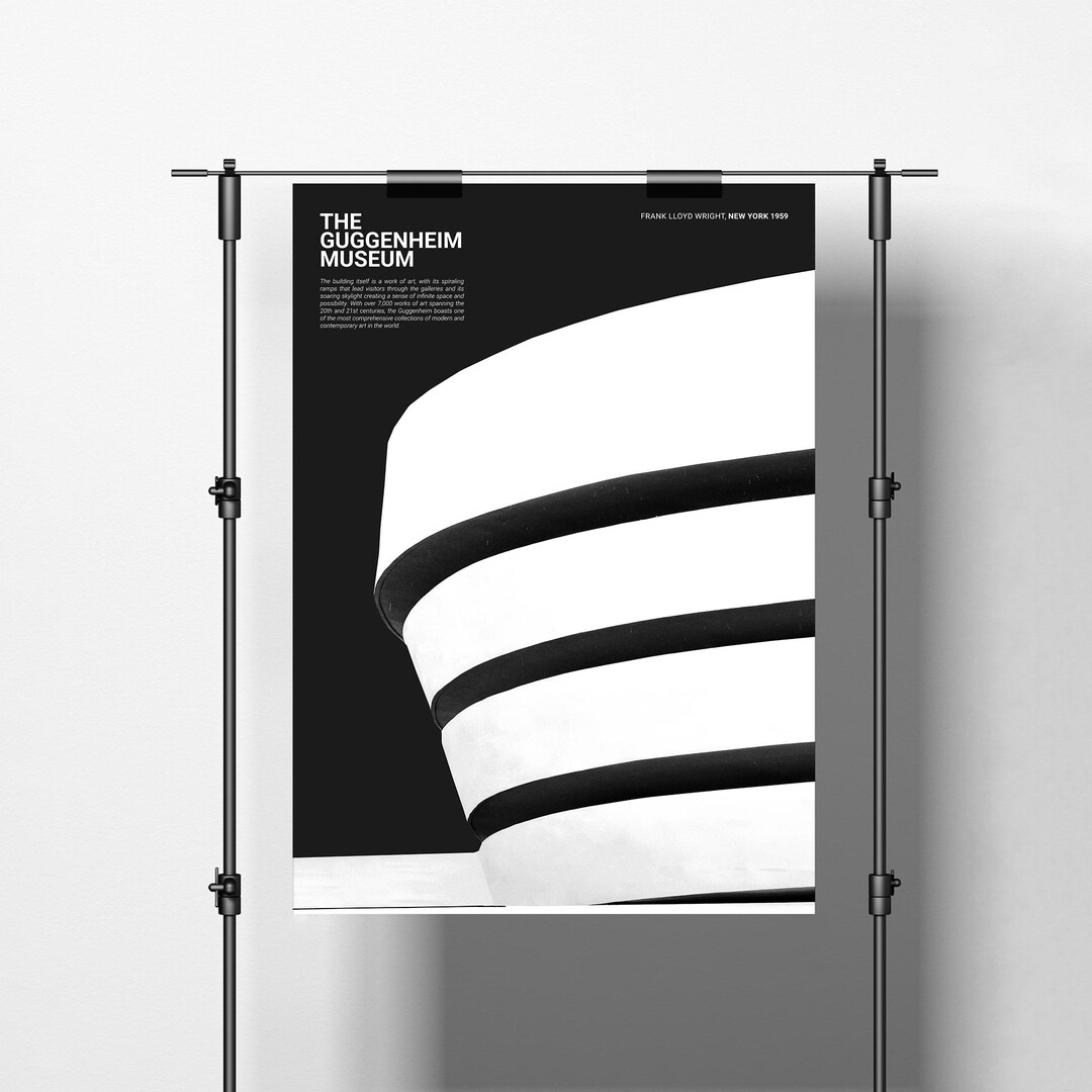 Guggenheim Museum Poster, Frank Lloyd Wright Architecture, Modernist ...