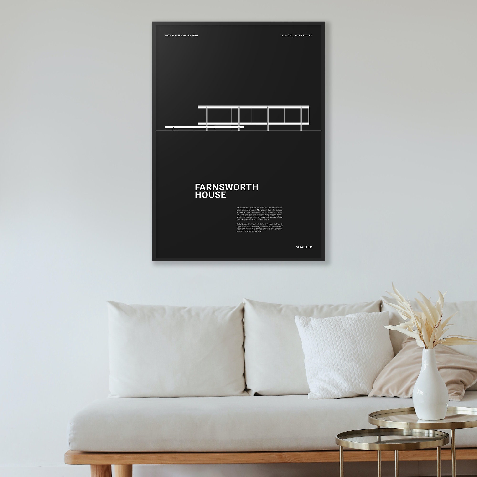 Farnsworth House Print Ludwig Mies Van Der Rohe Classic - Etsy