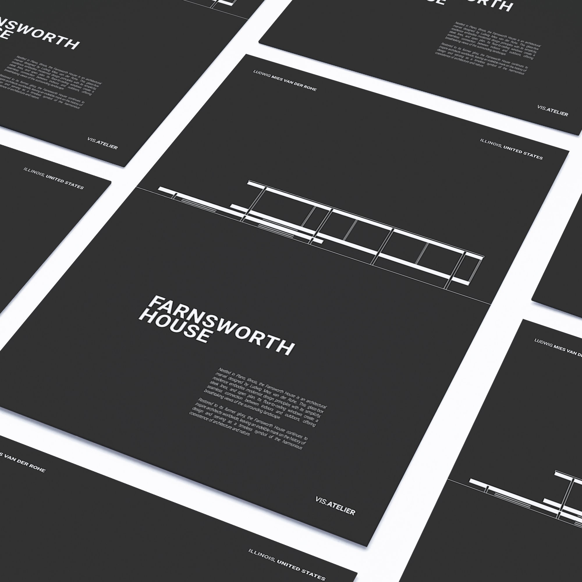 Farnsworth House Print Ludwig Mies Van Der Rohe Classic - Etsy