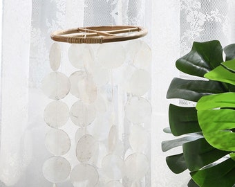 Long Wall Hanging Nature Art Capiz Shell Wind Chime, Wedding Decor ...
