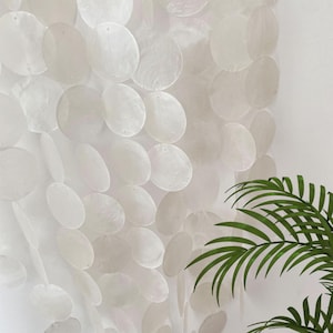 White Capiz Shell Wall Hangings Art Decor, Garden Decoration, 77pcs ...