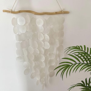 White Capiz Shell Wall Hangings Art Decor, Garden Decoration, 77pcs ...