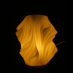 Cute 3D Printed Lamp for Bedroom, Art Decor Table Lamp, White 3D Print ...