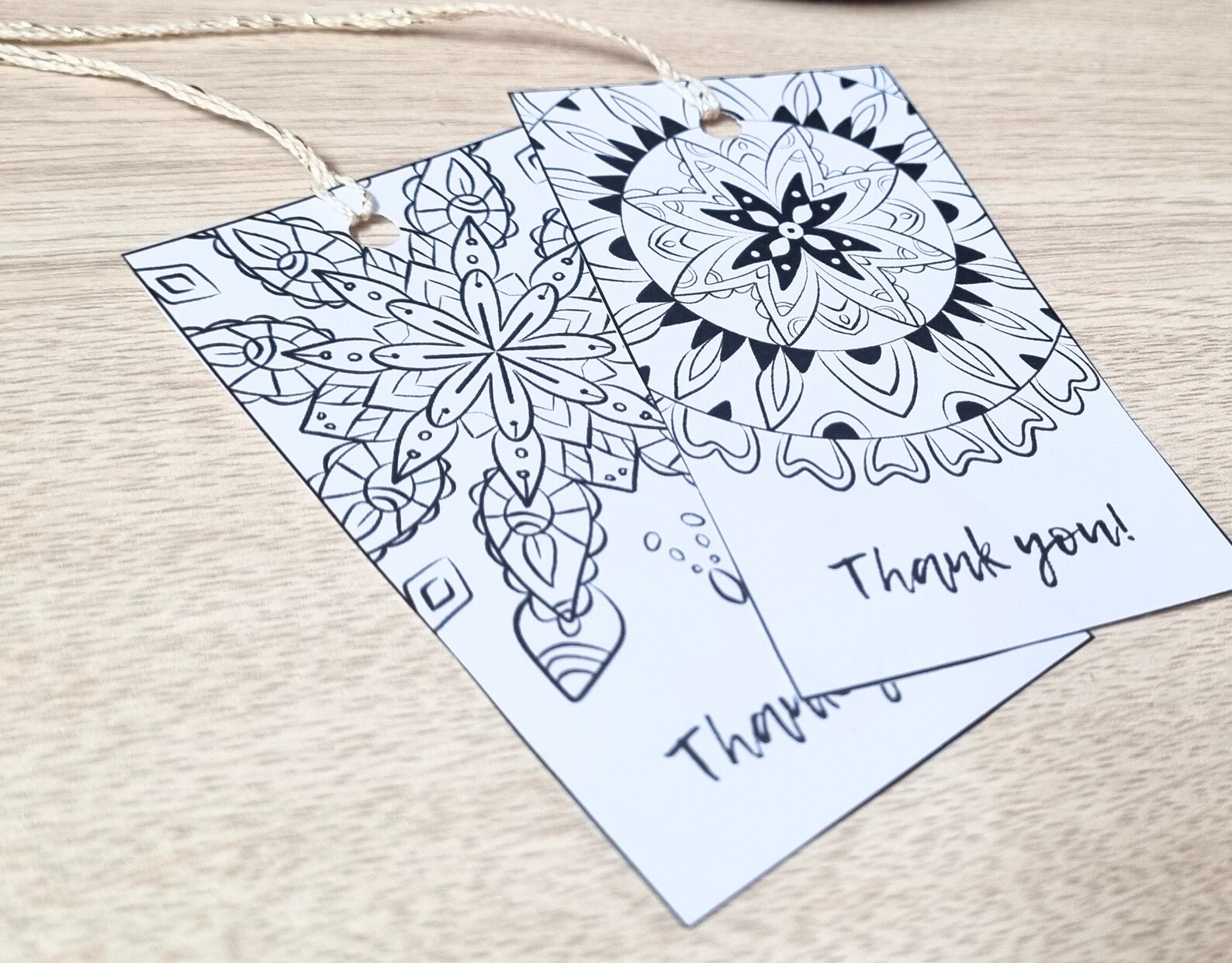 Mandala Thank You Tags Printable, 20 Printable Gift Tags, Yoga Studio ...