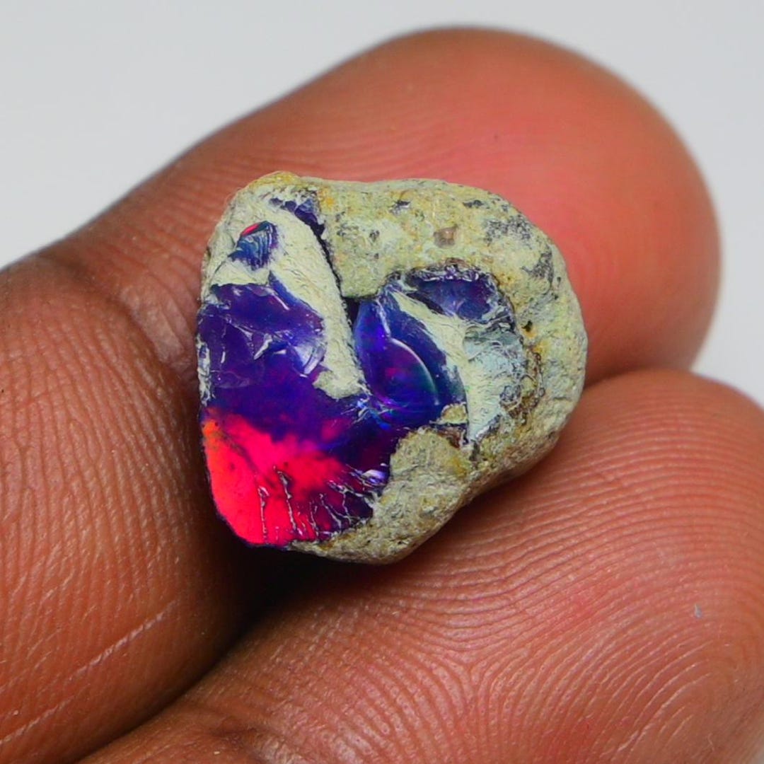 Polished Black Opal Raw 6.95 Cts Natural Ethiopian Opal Rough 16 X 15 ...