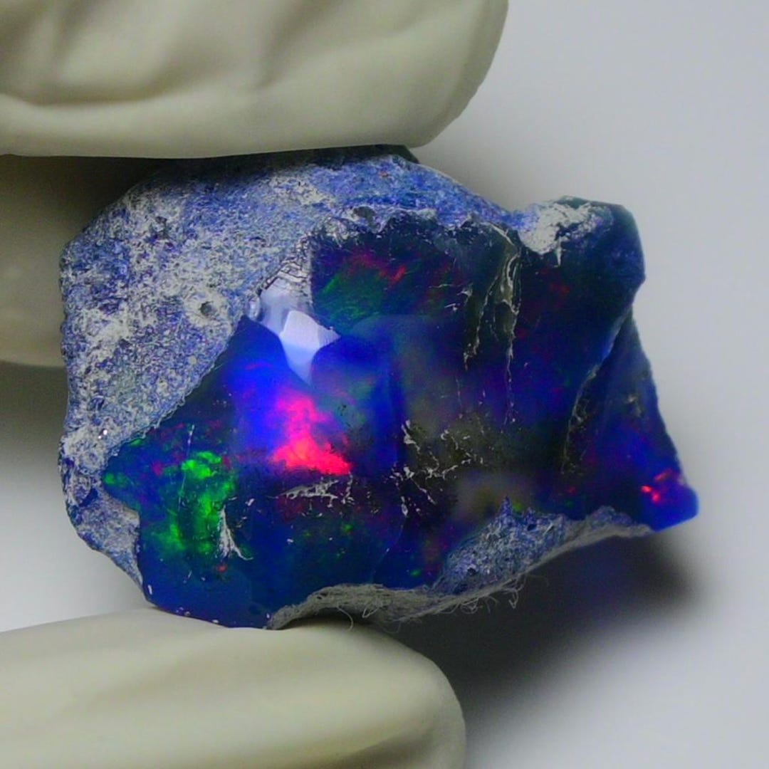 Rare Blue Opal Raw 30.45 Cts Natural Ethiopian Opal Rough 26 X 22 MM ...