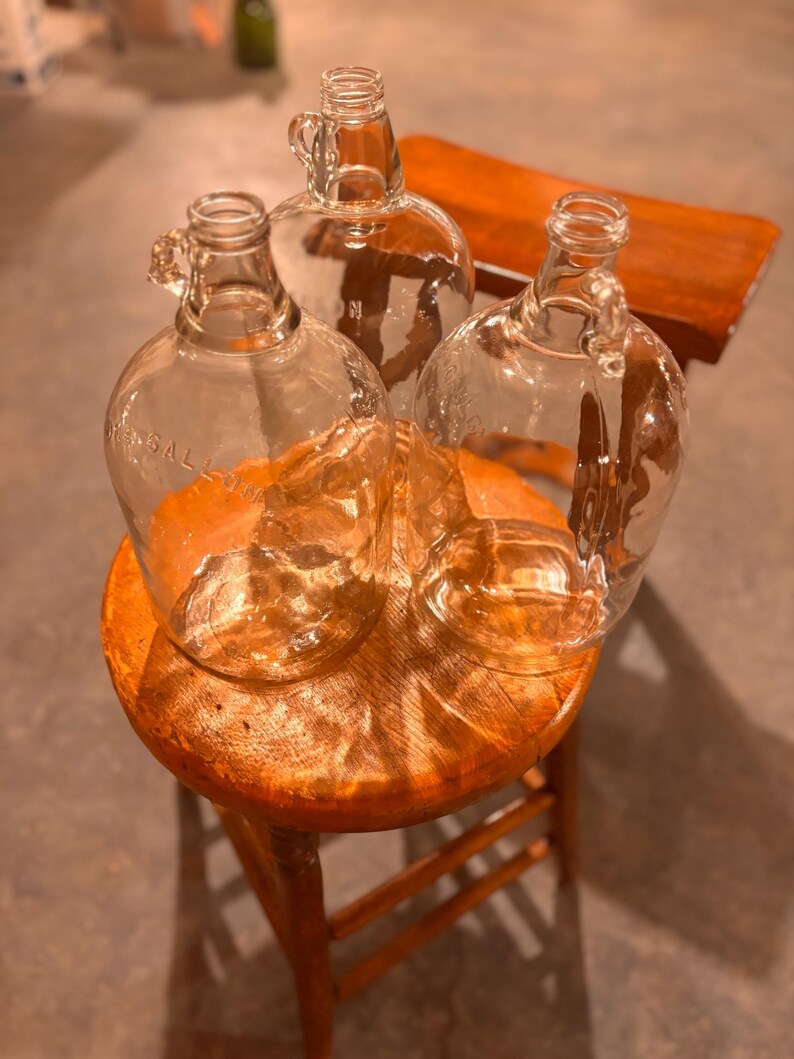 Vintage Clear Glass Gallon Jugs (set of 3): Rustic Farmhouse Decor - Etsy