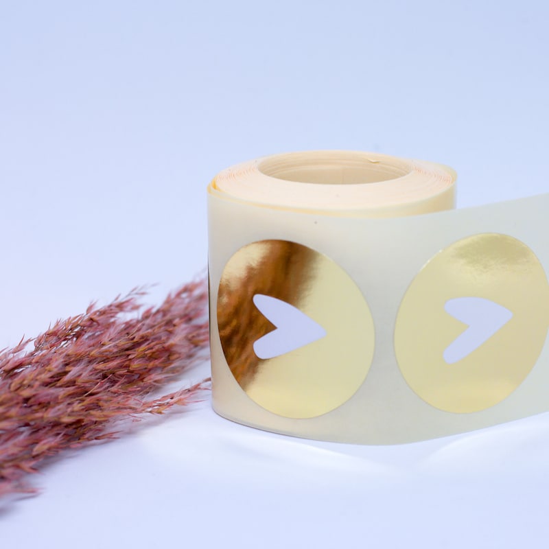 Gold Heart Stickers - Etsy