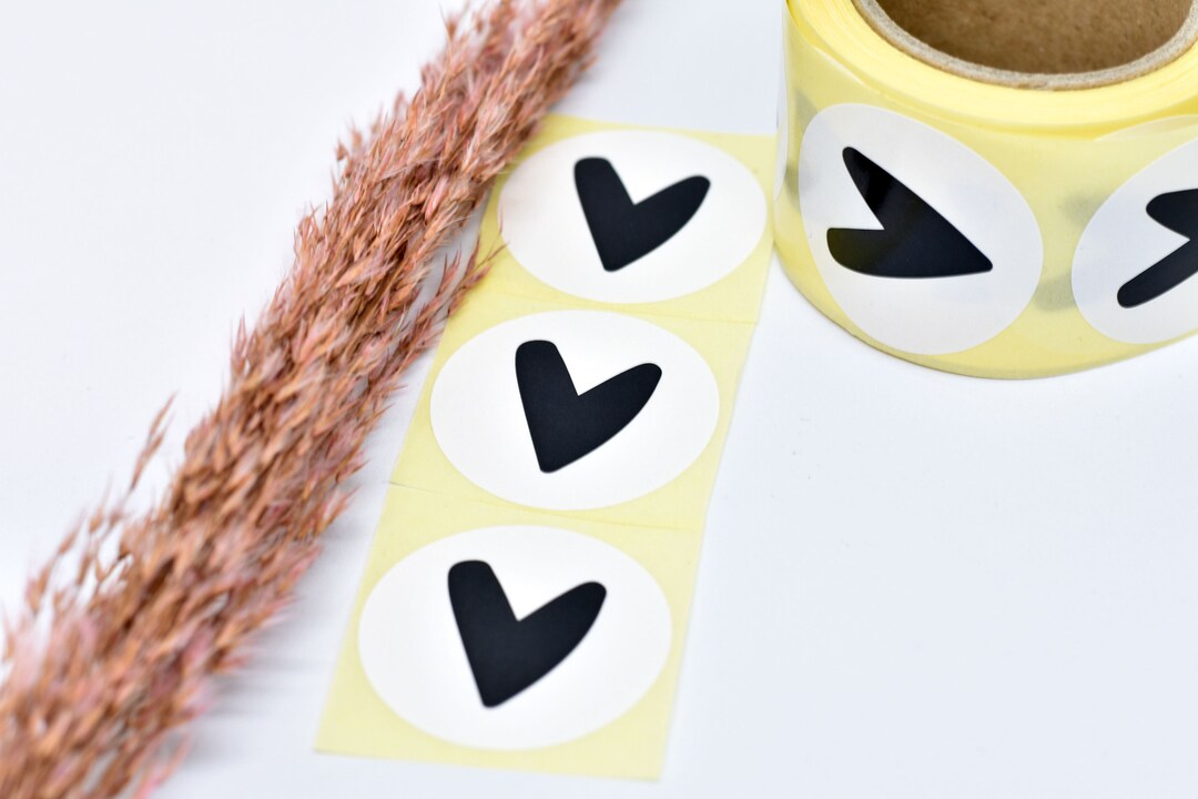 Sticker With Black Heart | Stickers, Gift Sticker, Birthday Stickers ...