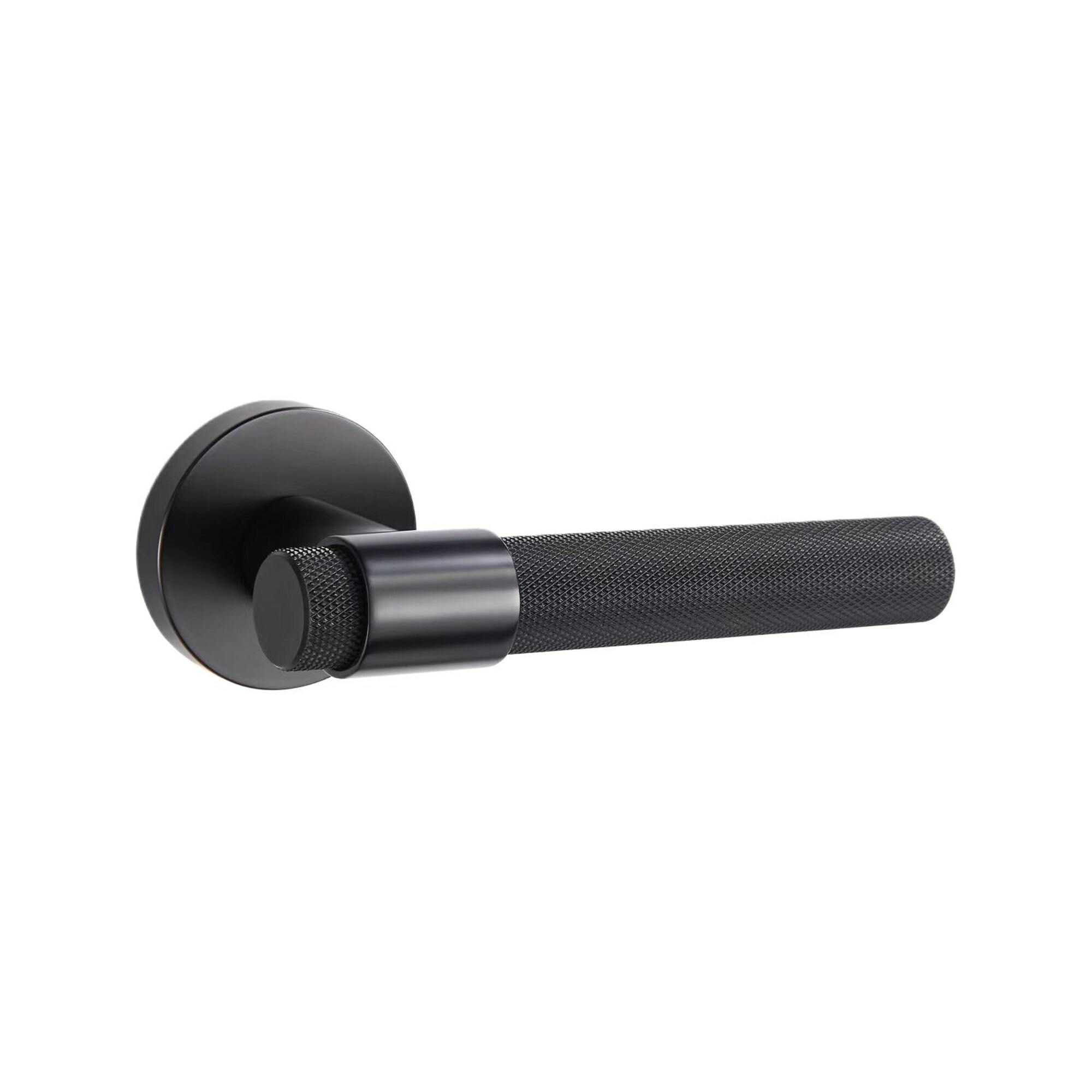 Door Lever Handle - Knurled Lever Pair on Rose - Lock Set for Indoor ...