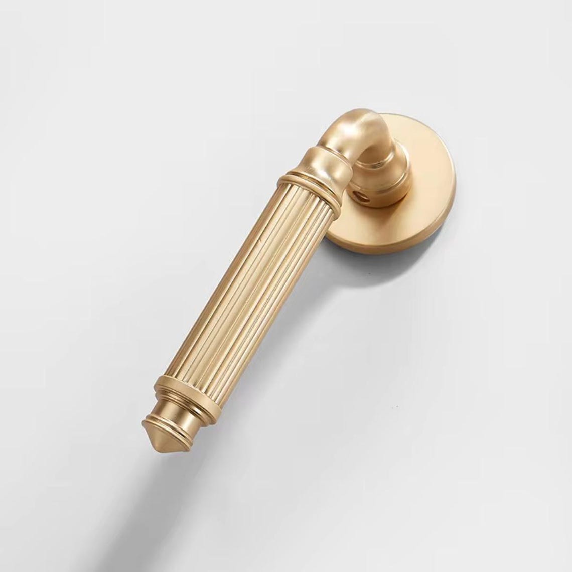 Antique Satin Gold Door Lever Handle Pair - Dummy Privacy Passage ...