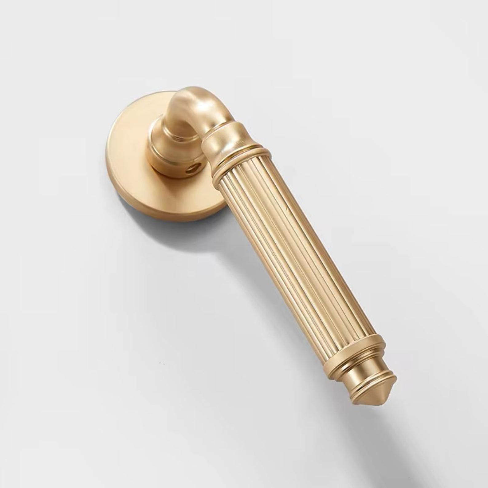 Antique Satin Gold Door Lever Handle Pair - Dummy Privacy Passage ...