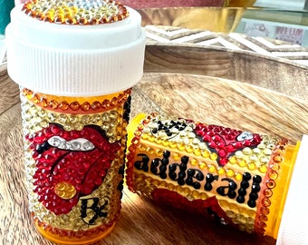 Rhinestone Bedazzled Pill Bottle - Etsy