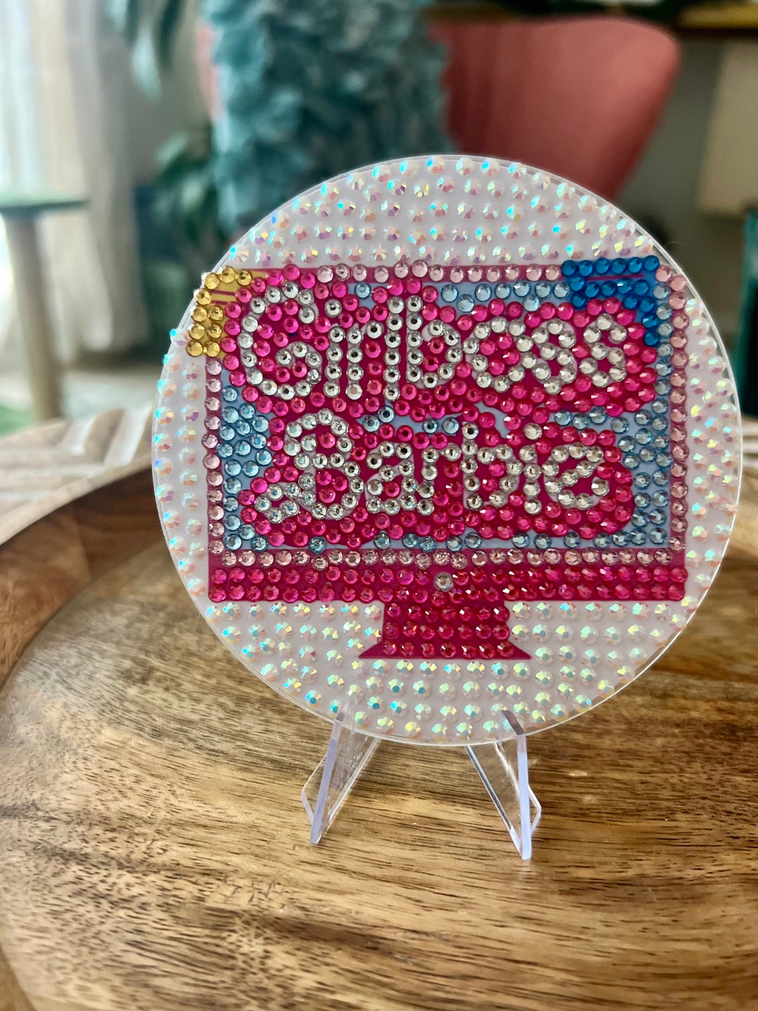 Girlboss Barbie Coaster or Art Display With Stand Office - Etsy